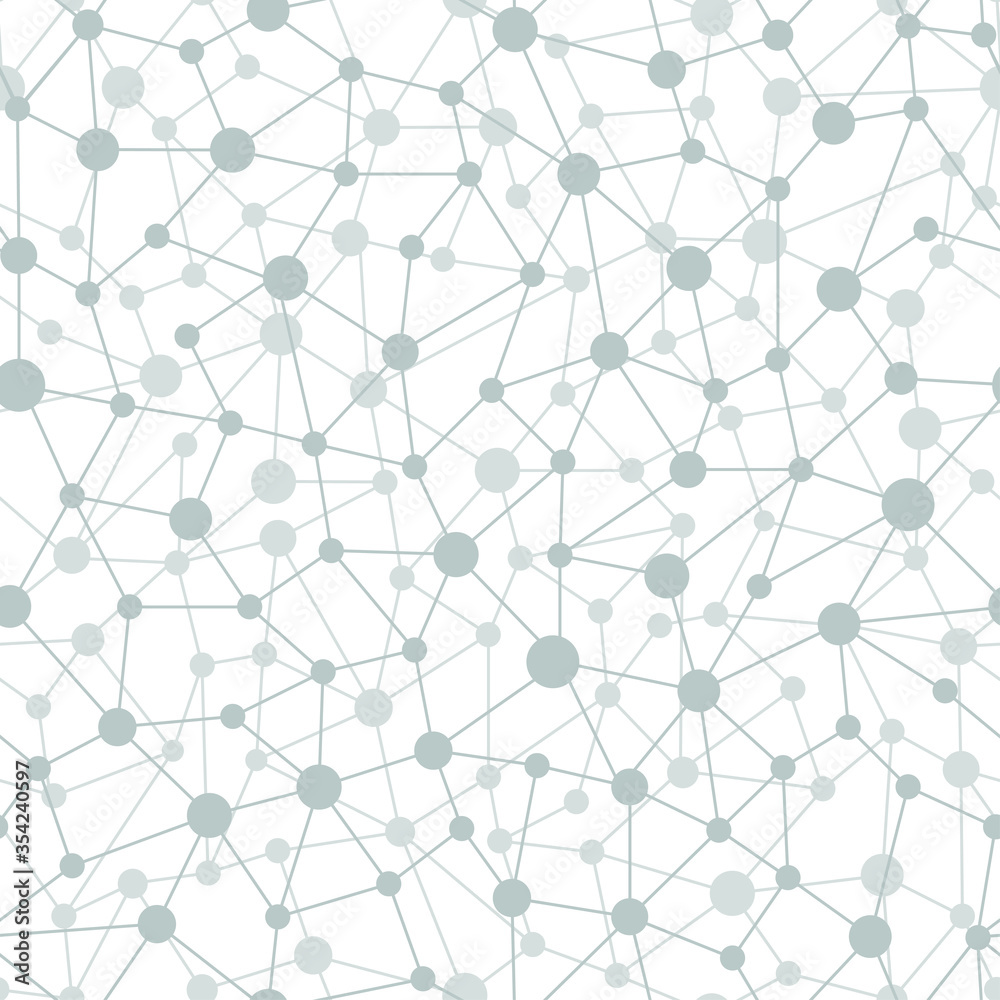 Neural network seamless pattern. Neural network of nodes and ...