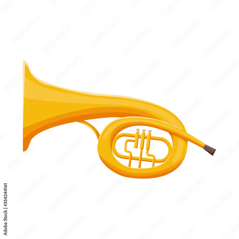 Vector illustration of bugle and trumpet symbol. Web element of bugle ...