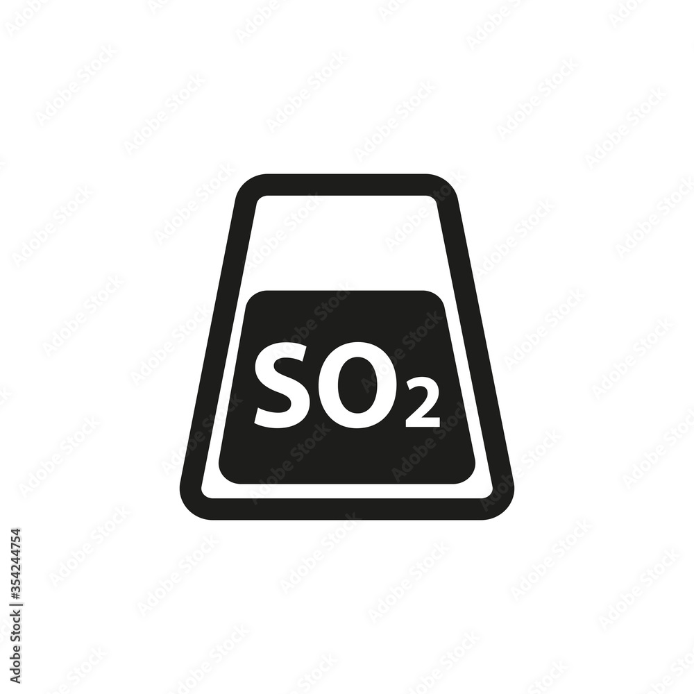 Icon of sulfur dioxide. Chemical compound, toxicity, laboratory ...