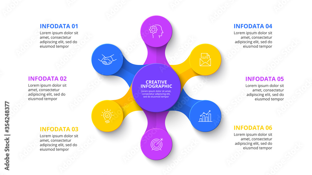 Seven circles infographic elements. Business template for presentation ...