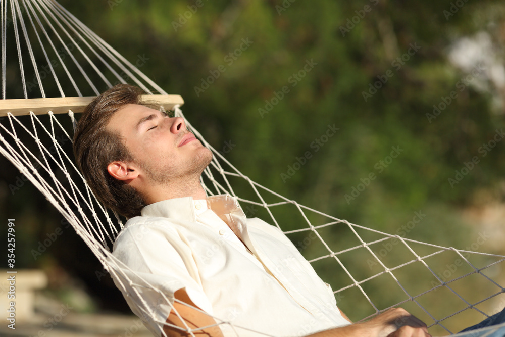 Relaxed Person In Hammock