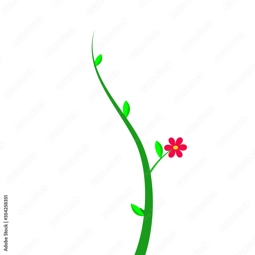 vector illustration of a climber plant isolate on white background ...
