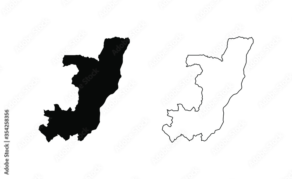Republic of the Congo map silhouette line country Africa map ...