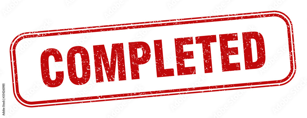 completed stamp. completed square grunge sign. label Stock Vector ...