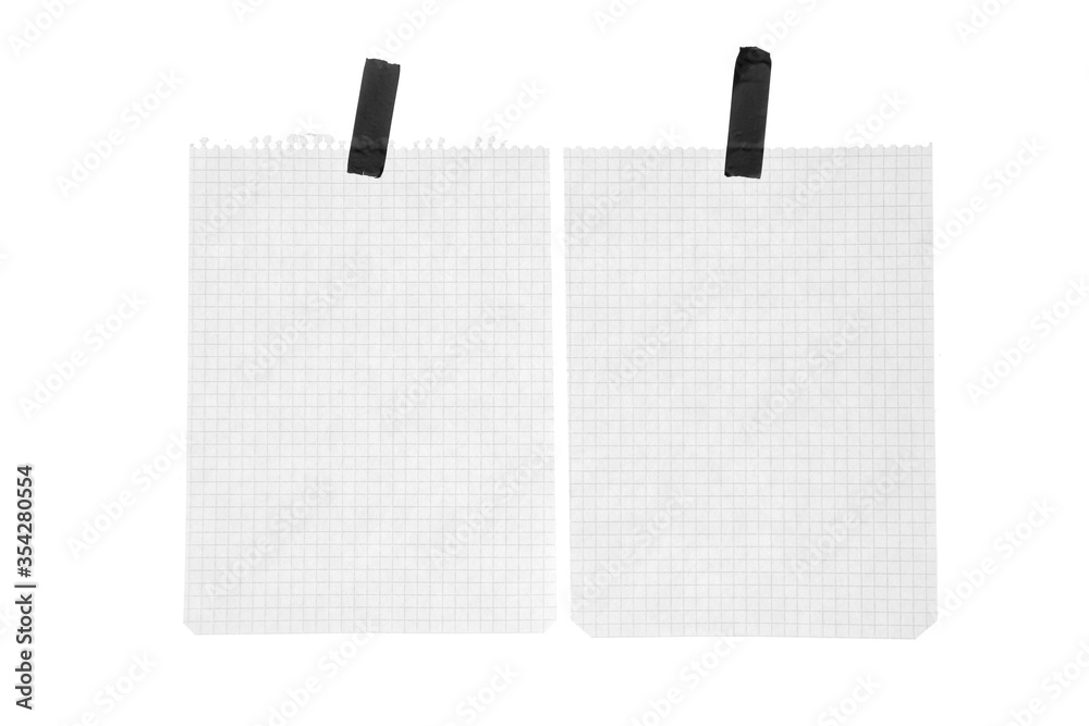 Collection of square (cell) paper sticky note with tape, empty mockup ...