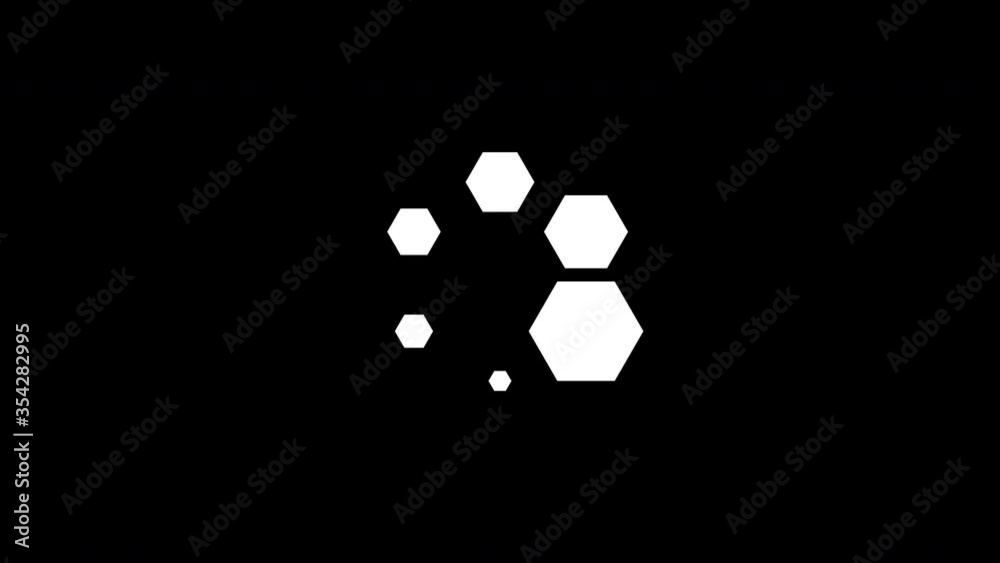 Hexagon loader icon. Interface for waiting, loading, and connecting. Looped video footage. Alpha ...