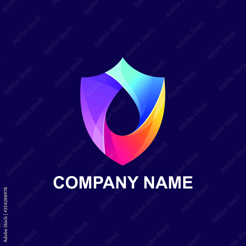 Colorful shield logo design vector image. Best colorful logo. Best ...