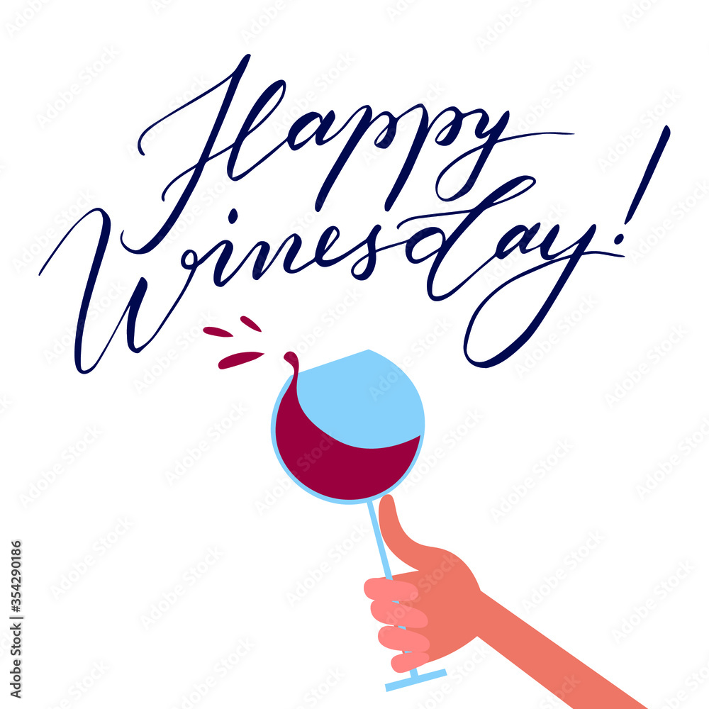 Happy winesday quote greeting card. Funny inspirational quote for ...