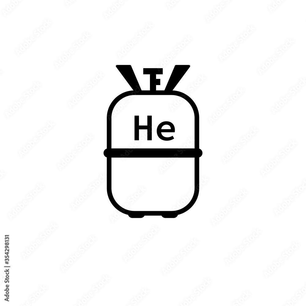 Helium tank outline icon. Clipart image isolated on white background ...