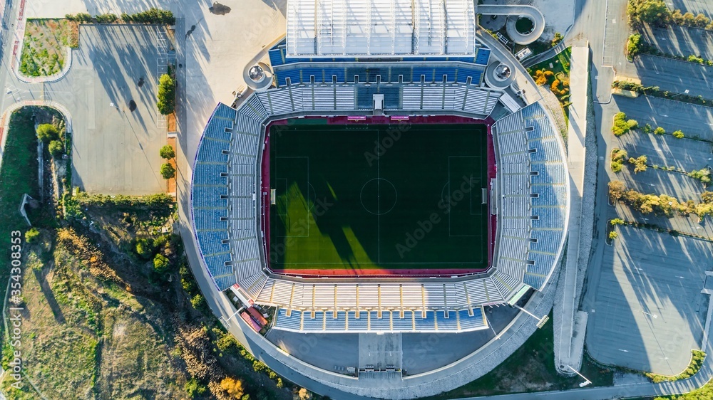 Nicosia, Cyprus - 25/12/2017: Aerial bird's eye view of GSP football ...
