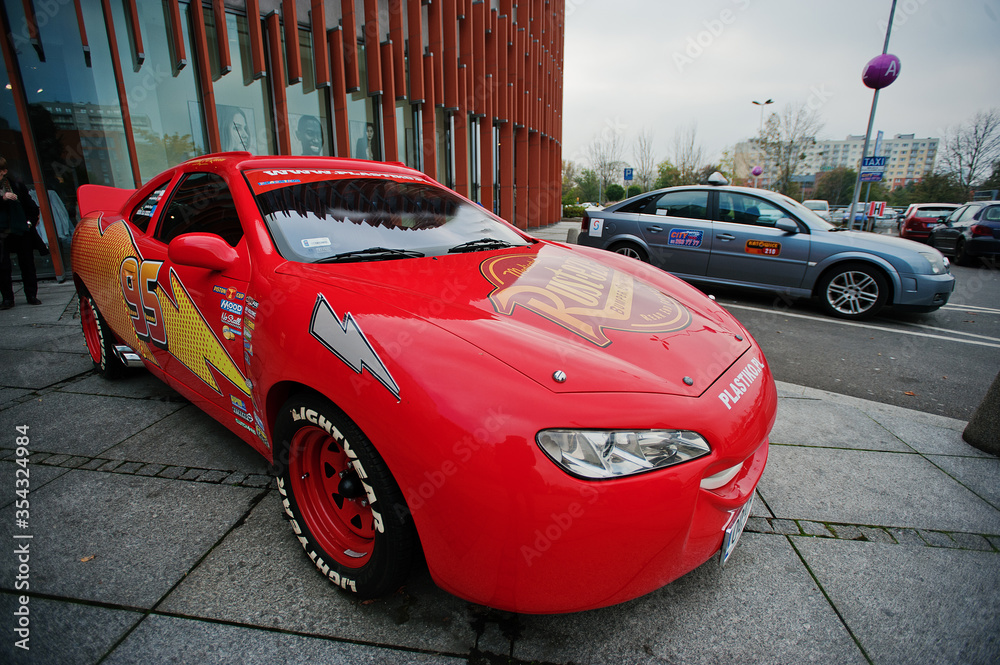 Katowice, Poland - October 24, 2014: Lightning McQueen a larger version ...