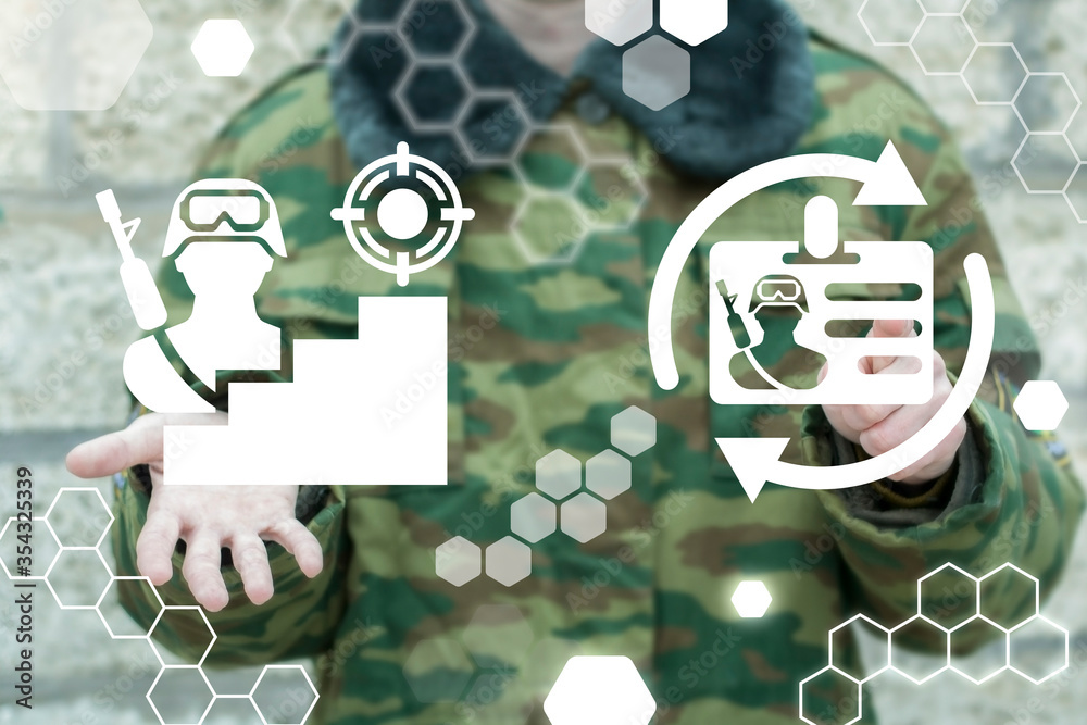 Onboarding Process Soldier Career Stairs Concept. Military Service On ...