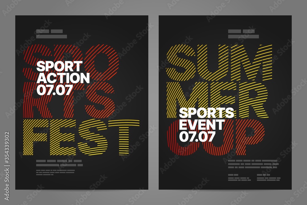 Poster layout design with abstract dynamic lines for sports event ...