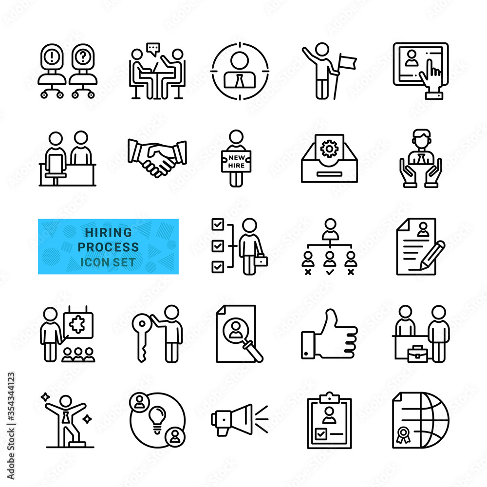 Hiring process icon set. Stock Illustration | Adobe Stock