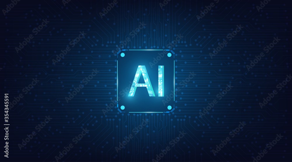 Abstract futuristic digital and technology on dark blue color ...