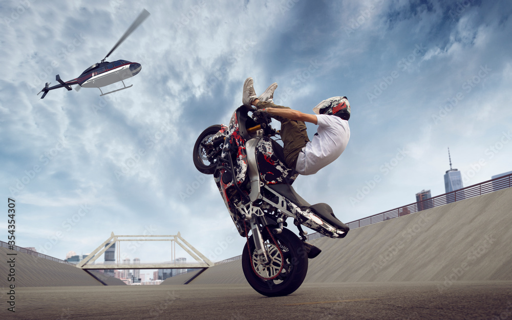 Street Bike Stunt Wallpaper