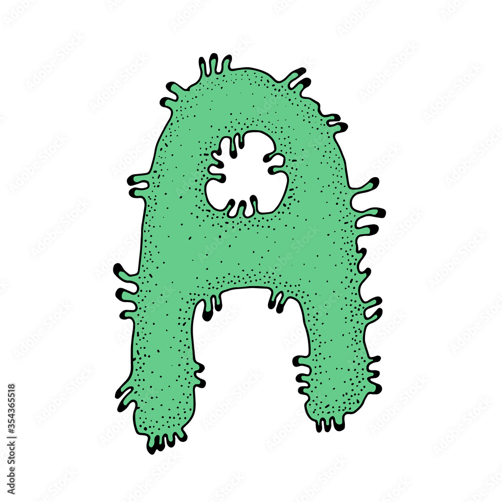 Letter A. Coronavirus font. vector quarantine alphabet. health and ...