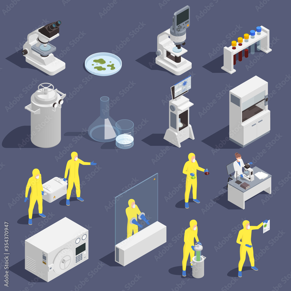 Microbiology Icons Set Stock Vector | Adobe Stock