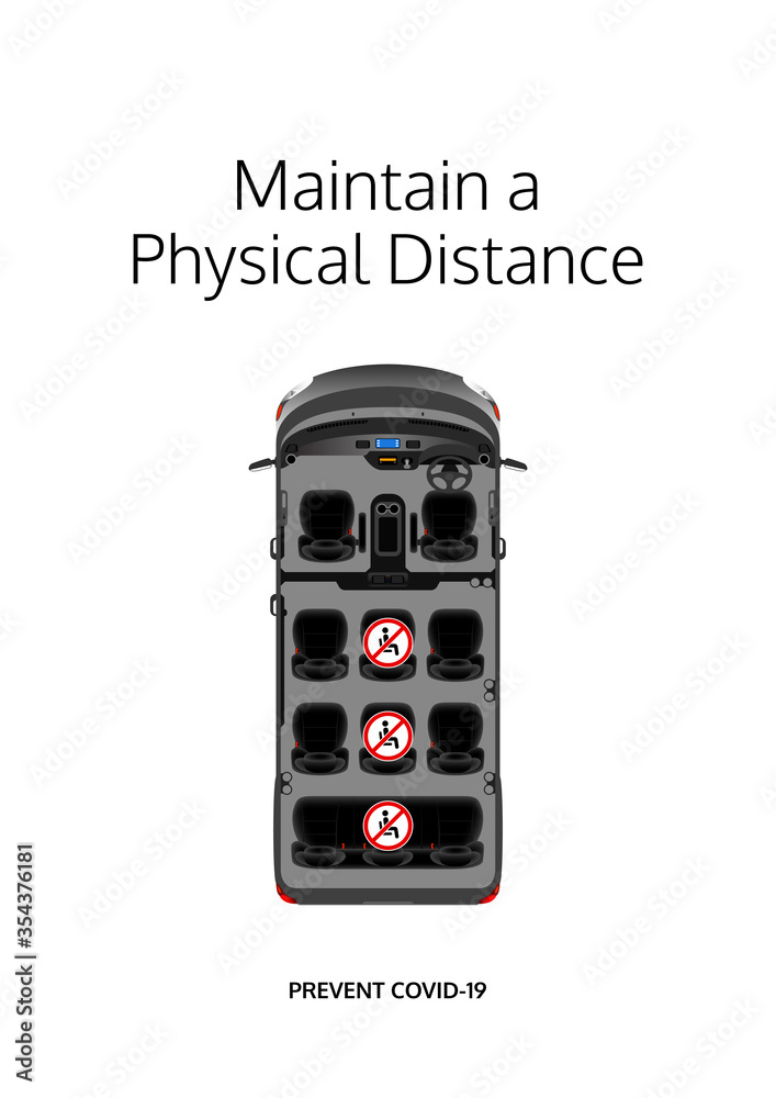 Maintain a physical distance poster. Covid-19 prevention design. Social ...