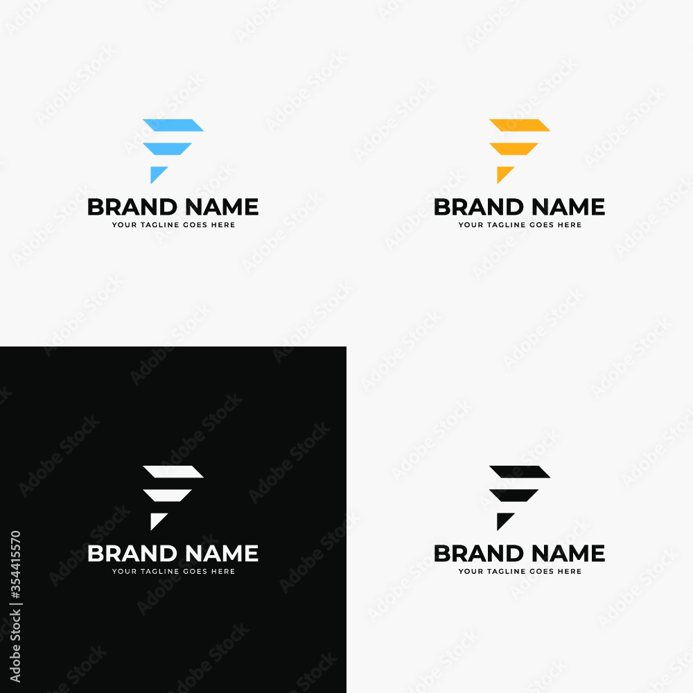 Technology Modern Initial F letter logo and symbols template vector ...