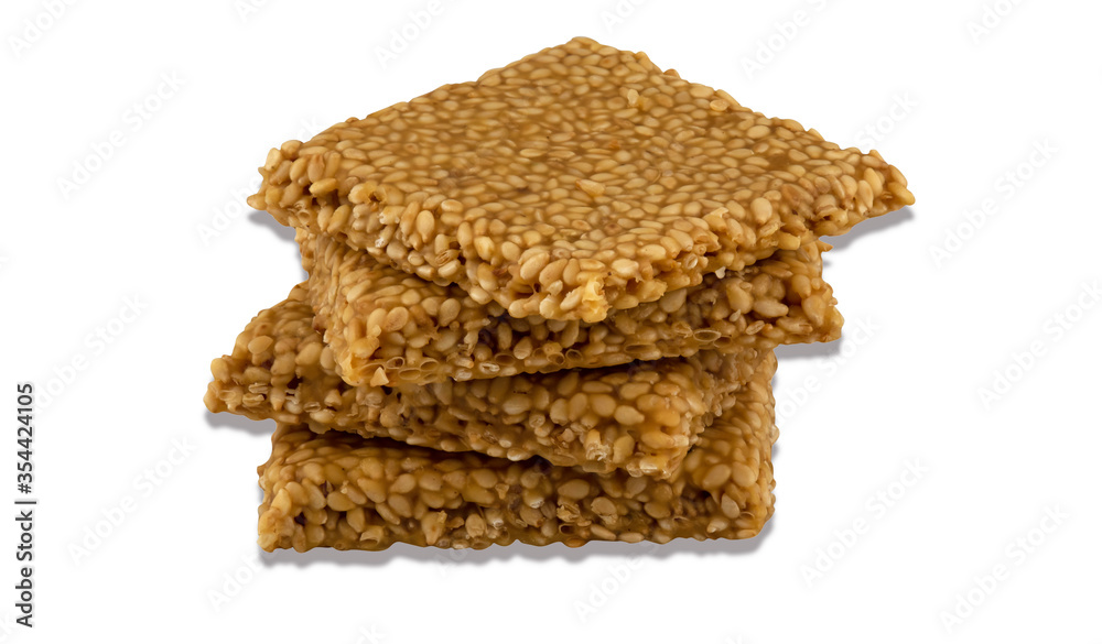 Til chikki made with jaggery and sesame seed Stock Photo | Adobe Stock