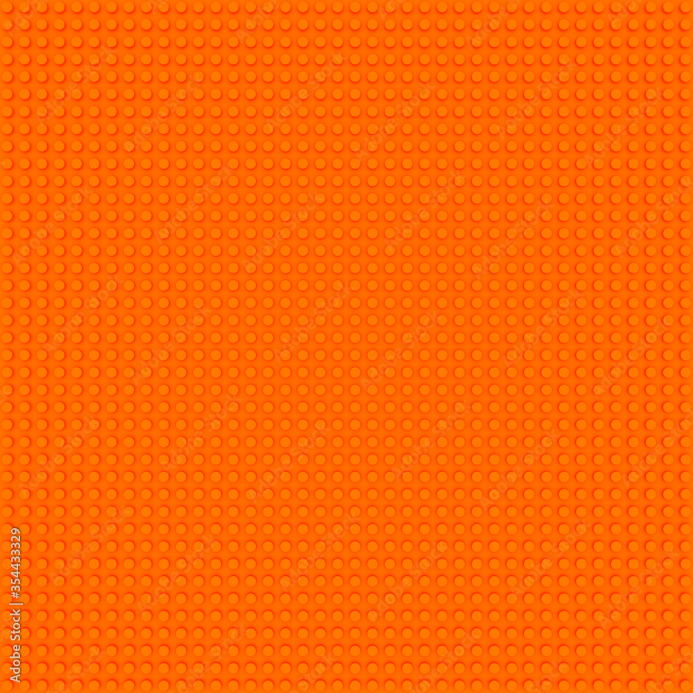 orange base template of plastic construction brick. Plastic toy blocks ...