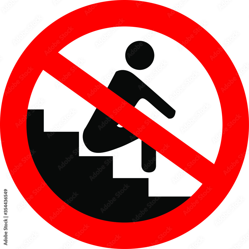 No sitting on stairs do not sit here warning notice sign Stock Vector ...