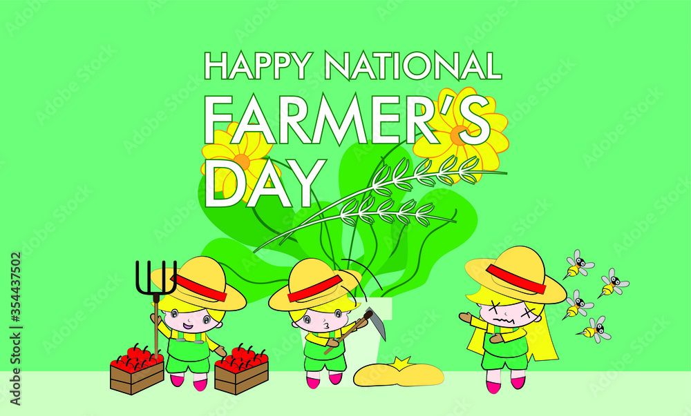 happy national farmers day background, vector illustration of the ...