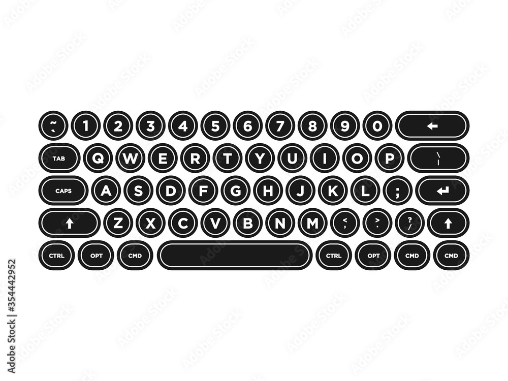 Retro Vintage Computer Keyboard Vector Illustration Stock Vector ...