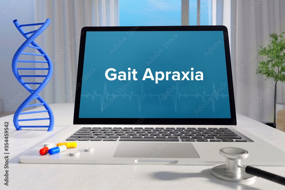 Gait Apraxia. Medicine/healthcare. Computer in the office of a surgery ...