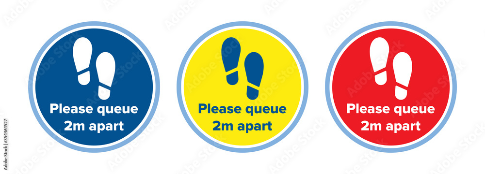 Social distancing 2m metre distance apart floor decal for Coronavirus ...