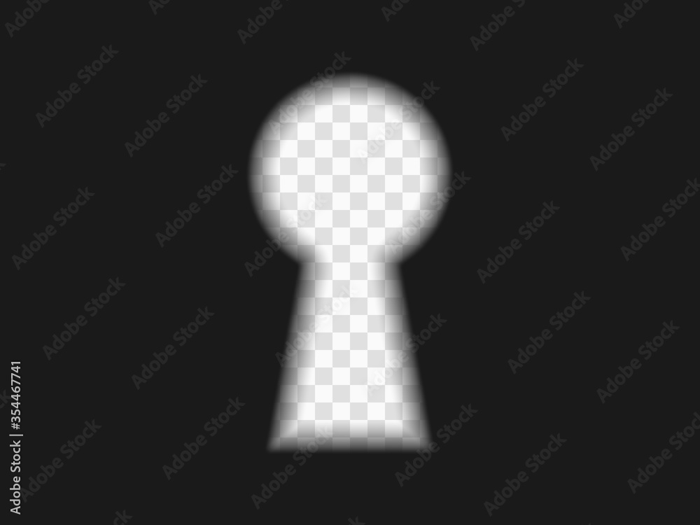 Keyhole with shadow dark background. Vector overlay element. Template ...