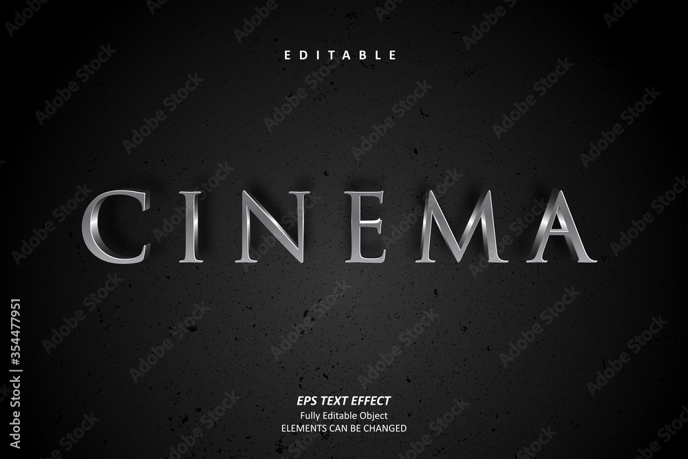 Cinema Title Black Text Effect Editable Premium Vector Stock Vector ...