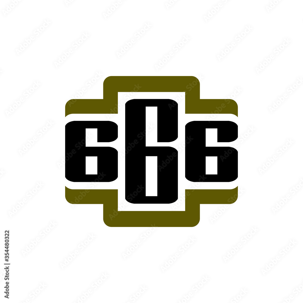 logo number 666 in military style Stock Vector | Adobe Stock