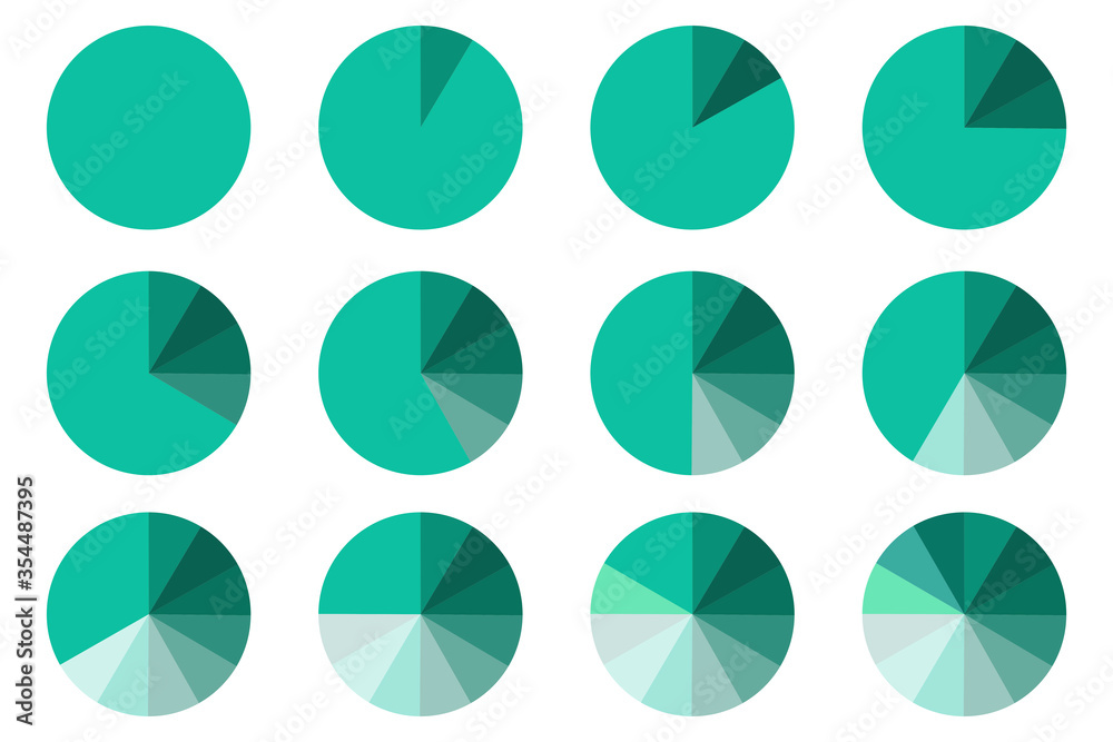 Pie chart vector icon. Color wheel divided into sectors. Stock Vector ...