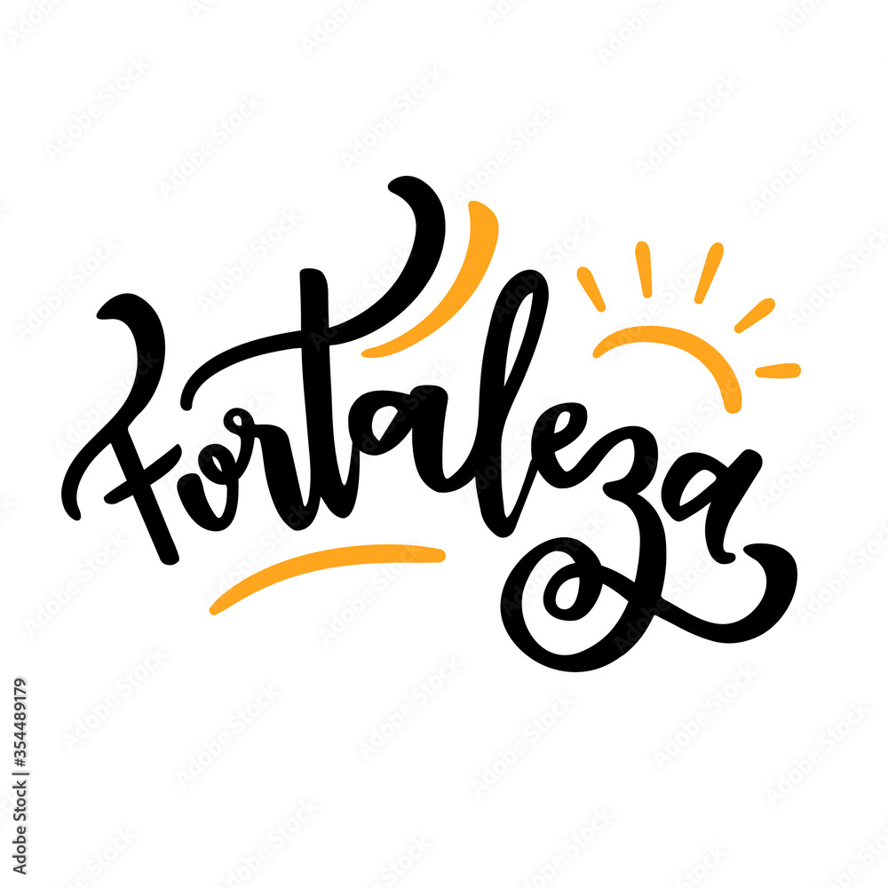 Fortaleza. Brazilian City Name. Brazilian Portuguese Hand Lettering ...