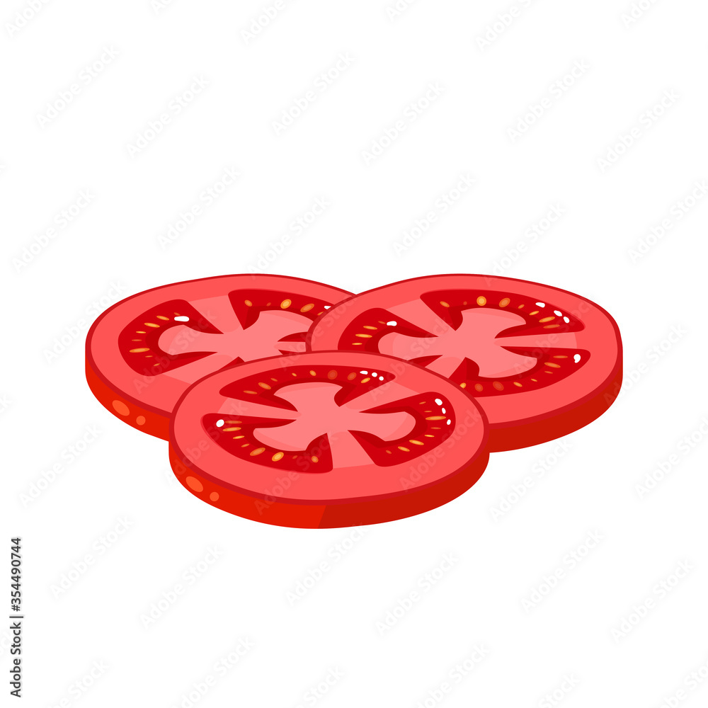 Sliced Tomatoes Cartoon