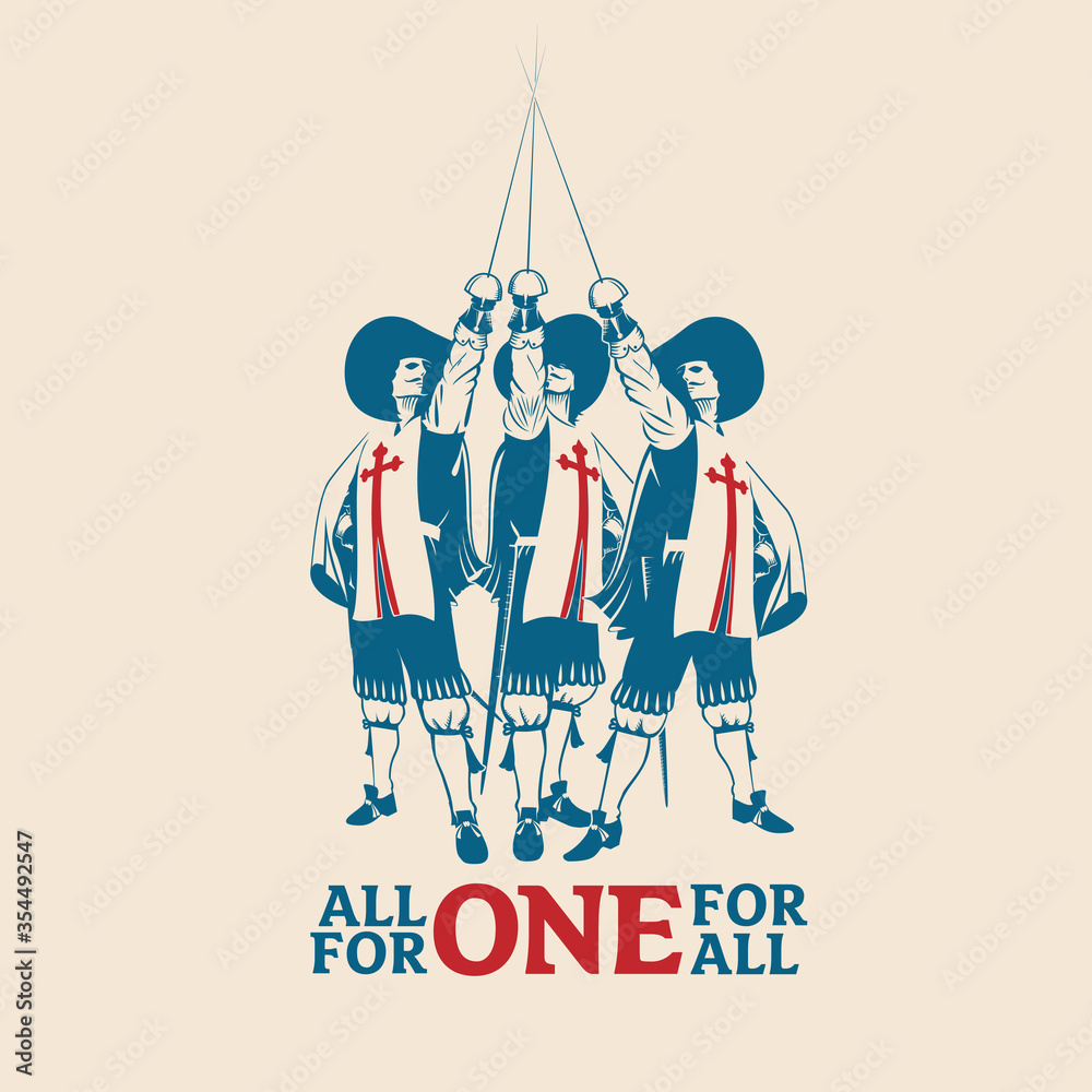 Poster, Foto All For One For All vector illustration for commercial use ...