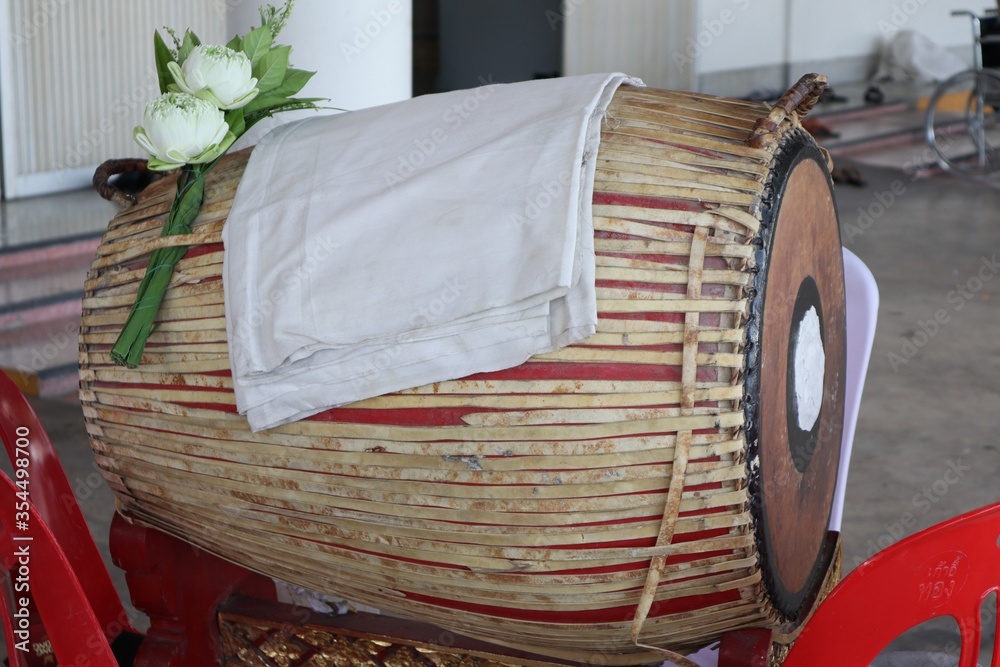 Ancient drum Thai culture Ancient Thai drum Ancient wooden drum ...