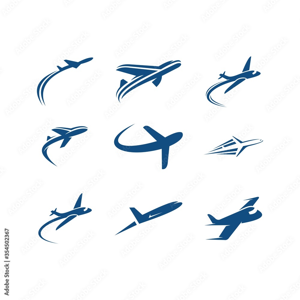 Vetor de Airplane Logo Template Design Vector do Stock | Adobe Stock