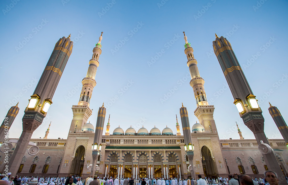 Nabawi Mosque, The Prophet Muhammad Mosque, a holy mosque for moslem ...