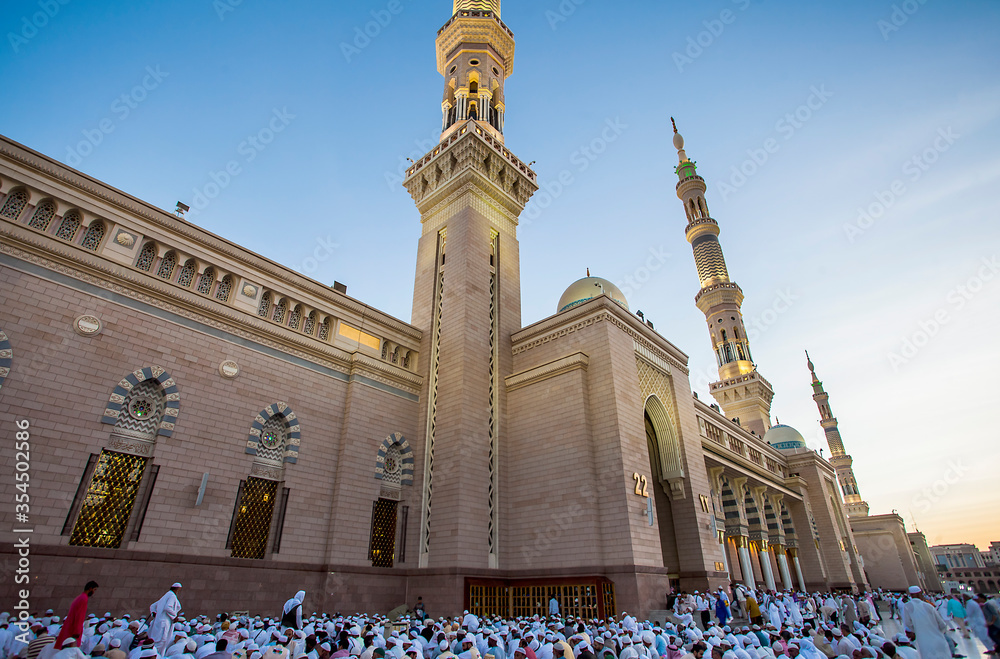 Nabawi Mosque, The Prophet Muhammad Mosque, a holy mosque for moslem ...