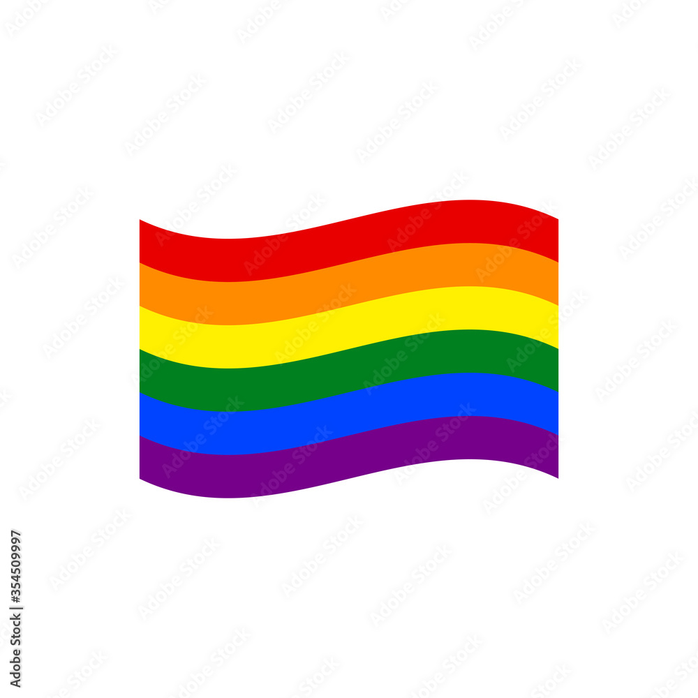 Wavy pride flag icon. LGBTQ symbol modern, simple, vector, icon for ...