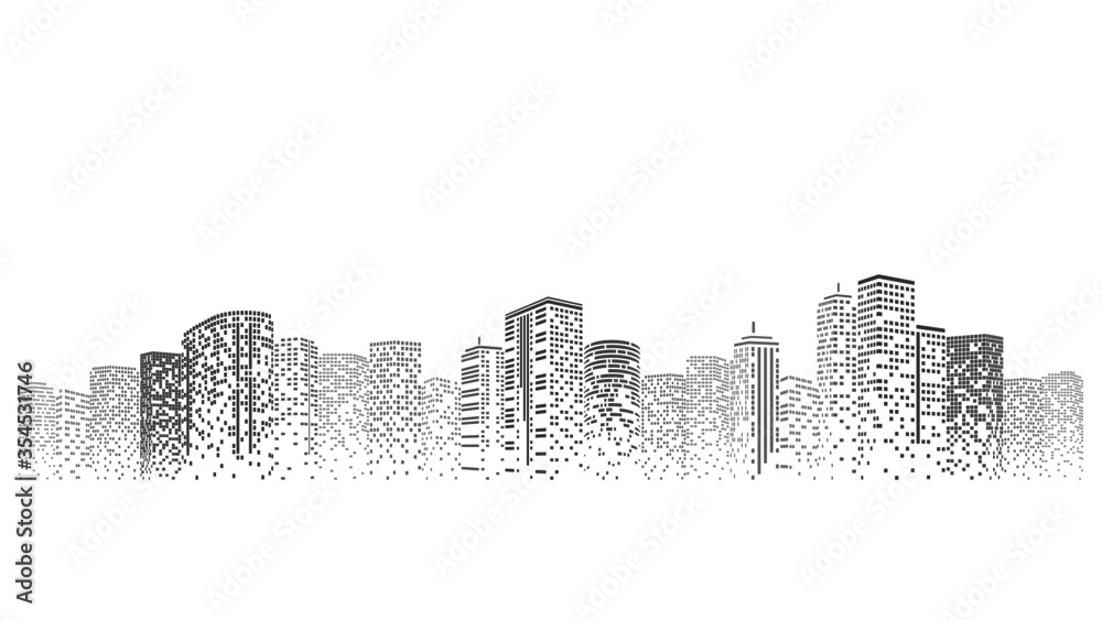 Futuristic night city. Building and urban vector Illustration, City ...
