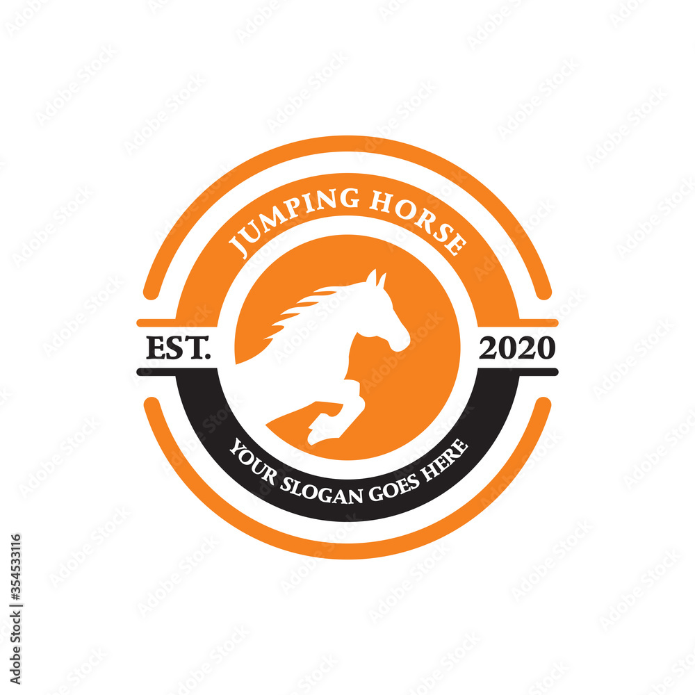 jumping horse logo , horseman logo Stock Vector | Adobe Stock