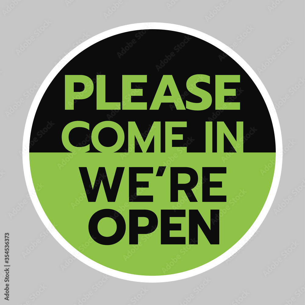 we're open again black and green sign in white background,shop and ...
