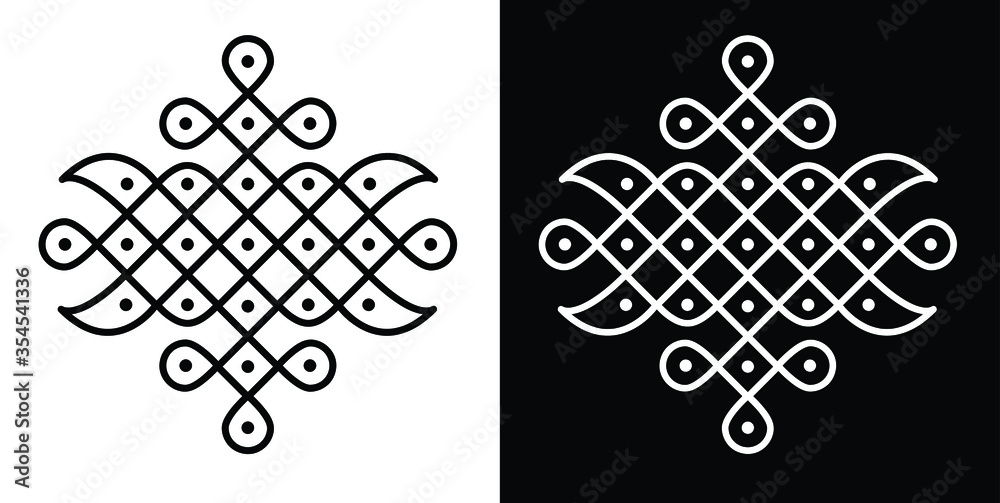 Indian Traditional and Cultural Rangoli or kolam design concept of ...