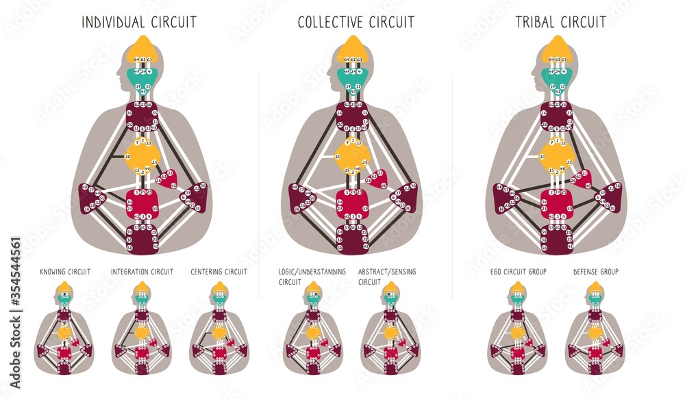 Circuitry. Human Design BodyGraph. Hand drawn bodygraph chart design ...