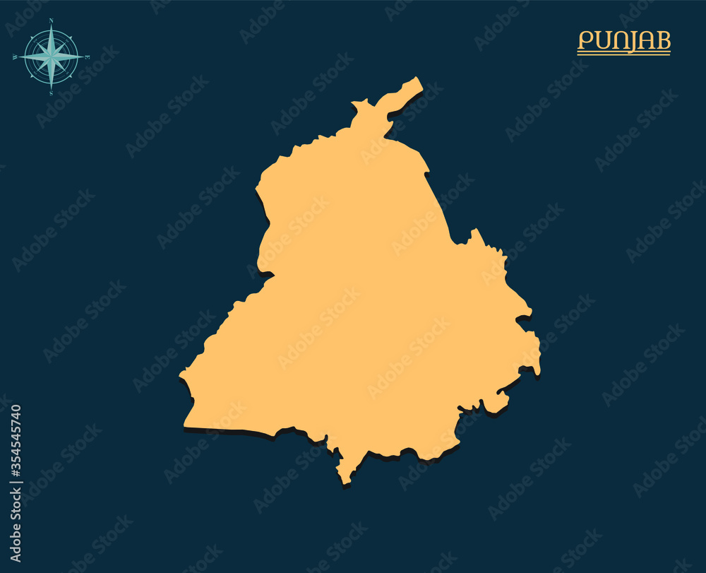 Modern map of PUNJAB , india state map PUNJAB , indian state ...