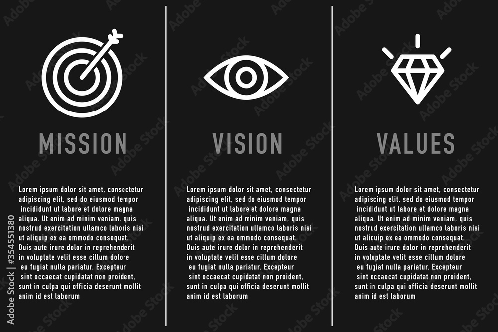 Mission and Vision, Values. Web page template. Vector Stock Vector ...